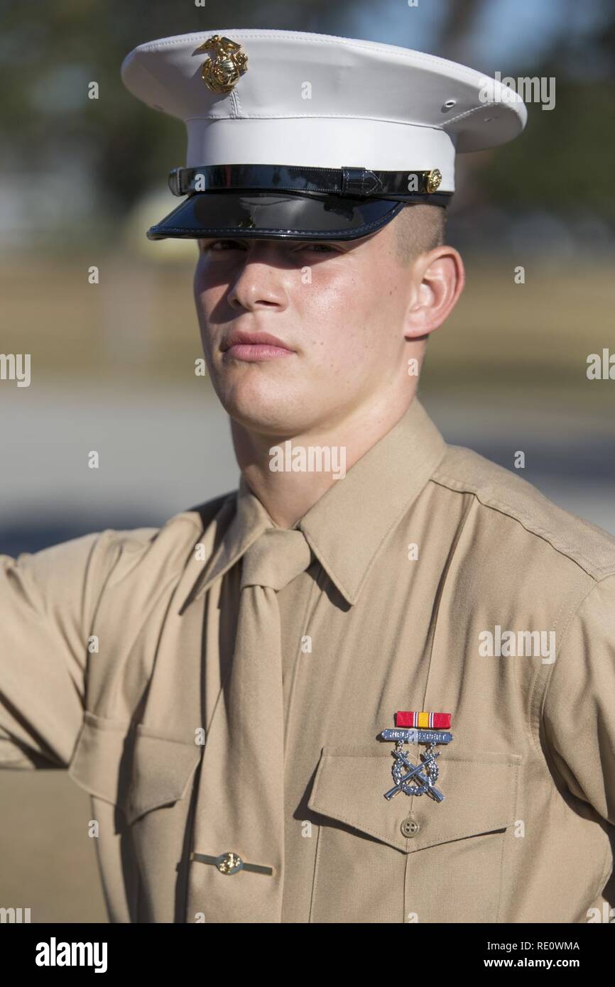 Pfc. Nathaniel T. Meyer, honor graduate for Platoon 3088, Mike Company ...