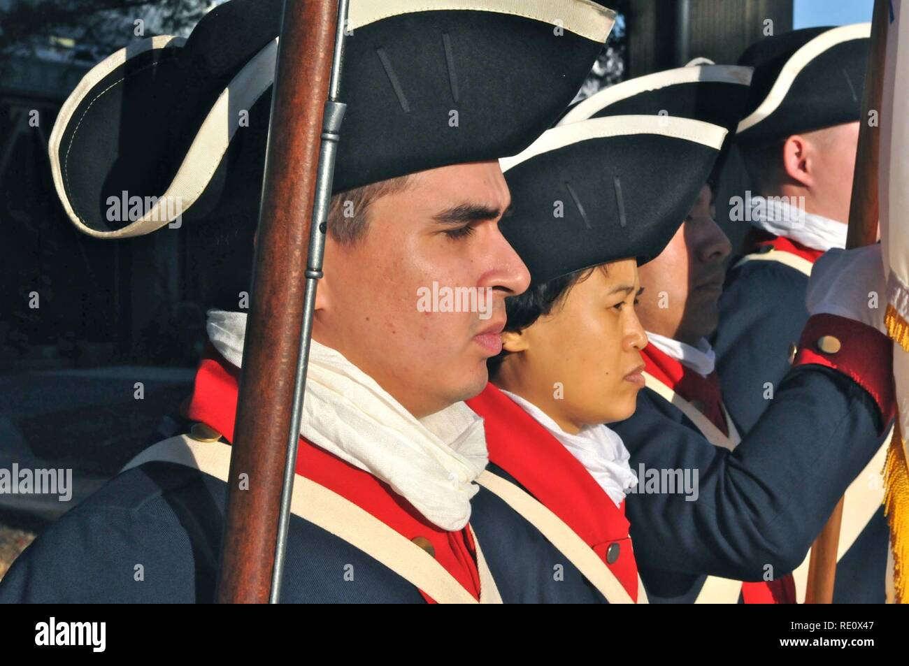 The 63rd Regional Support Command Ceremonial Color Guard stands at ...