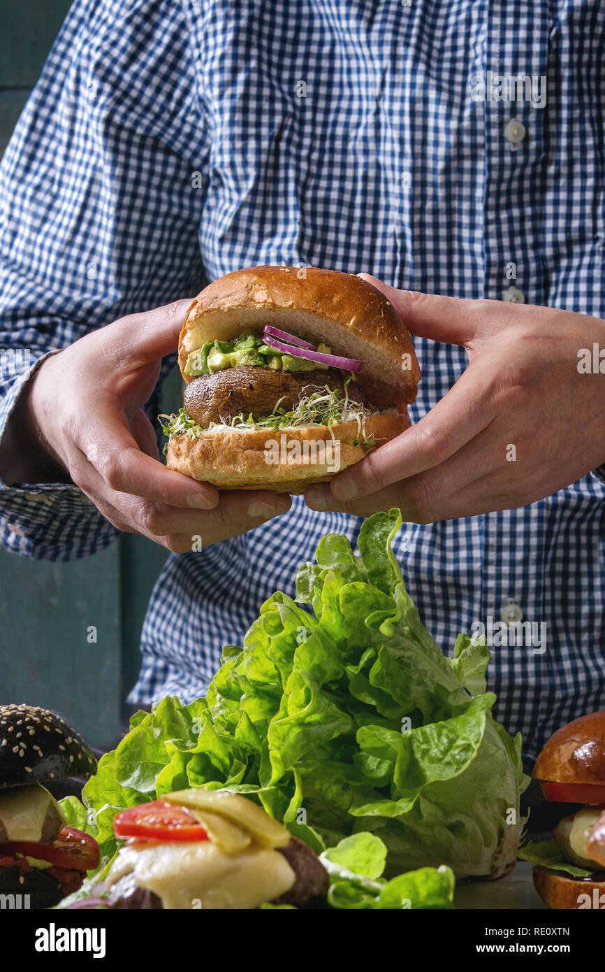 Homemade burgers variety Stock Photo - Alamy