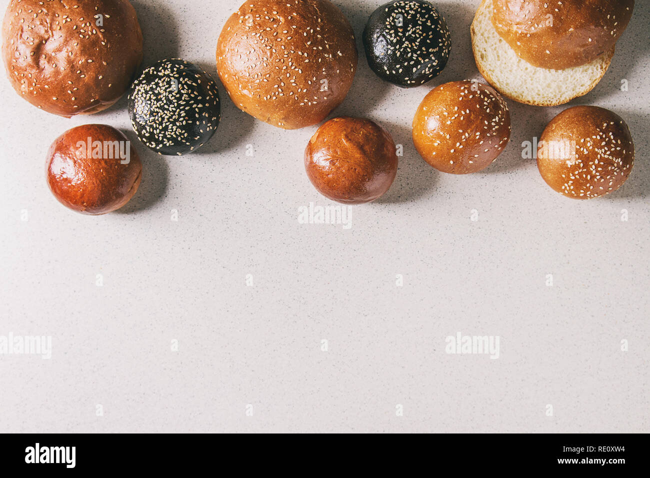 Burger buns variety Stock Photo - Alamy