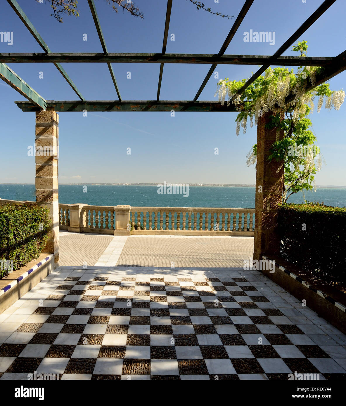 The Bay of Cadiz, seen from the San Carlos walls at Alameda Apodaca ...