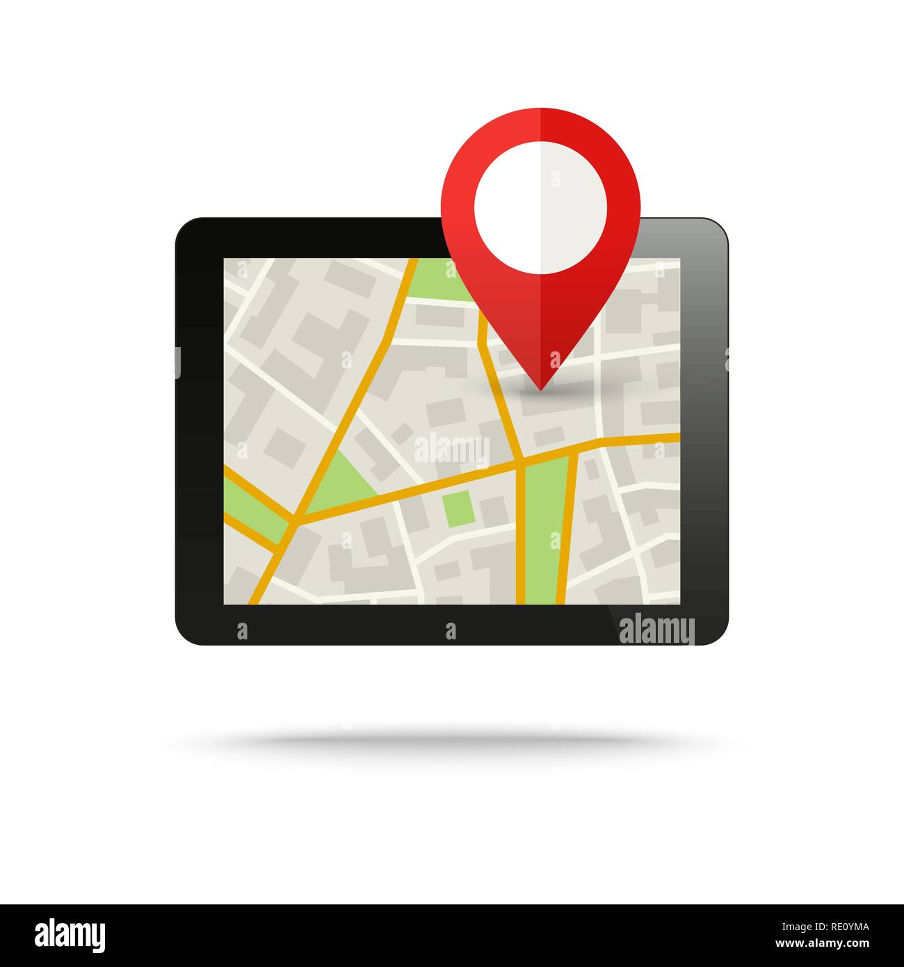City map red gps Cut Out Stock Images & Pictures - Alamy
