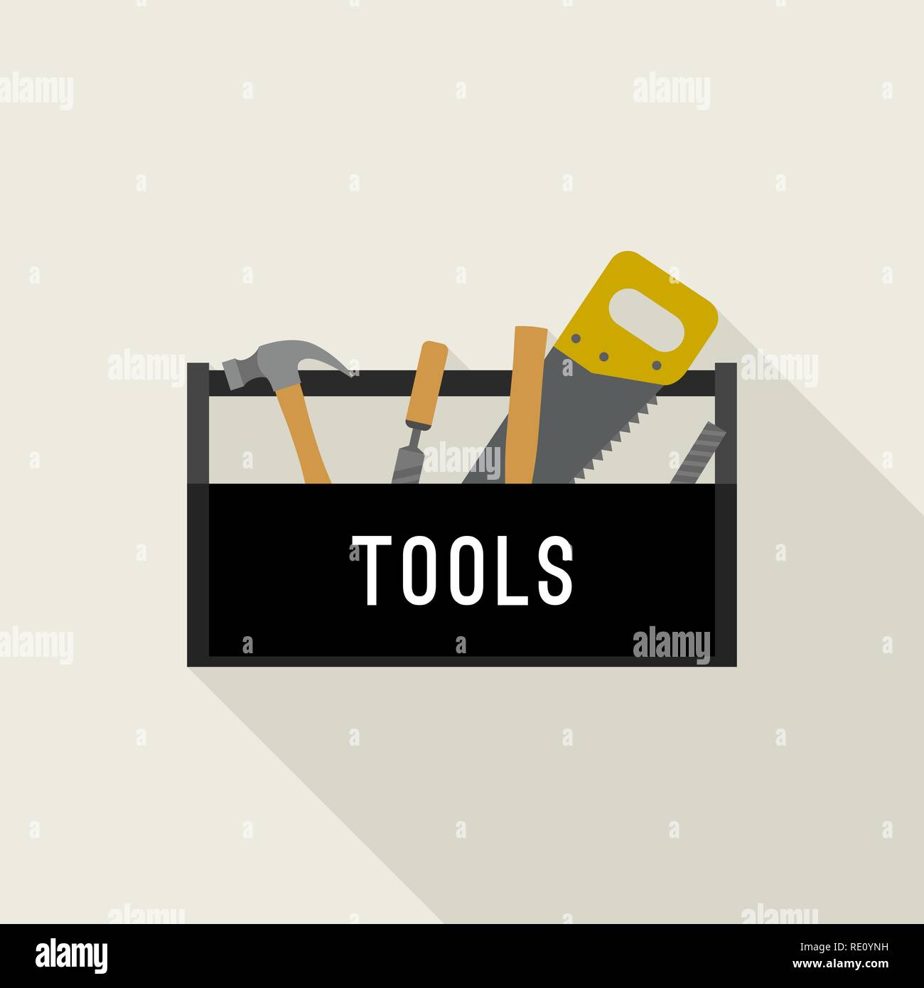 Wooden tool box tools Stock Vector Images - Alamy