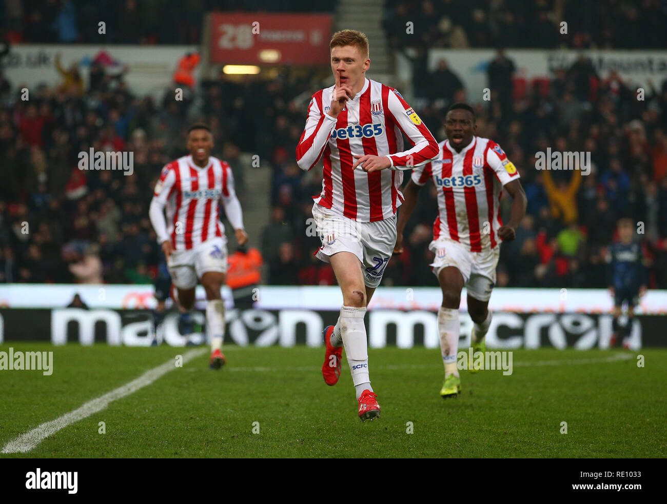 Stoke City's Sam Clucas celebrates scoring his side's first goal of the ...