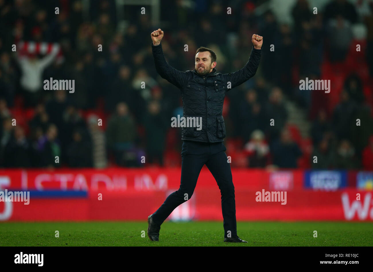Stoke city manager nathan jones celebrates hi-res stock photography and ...