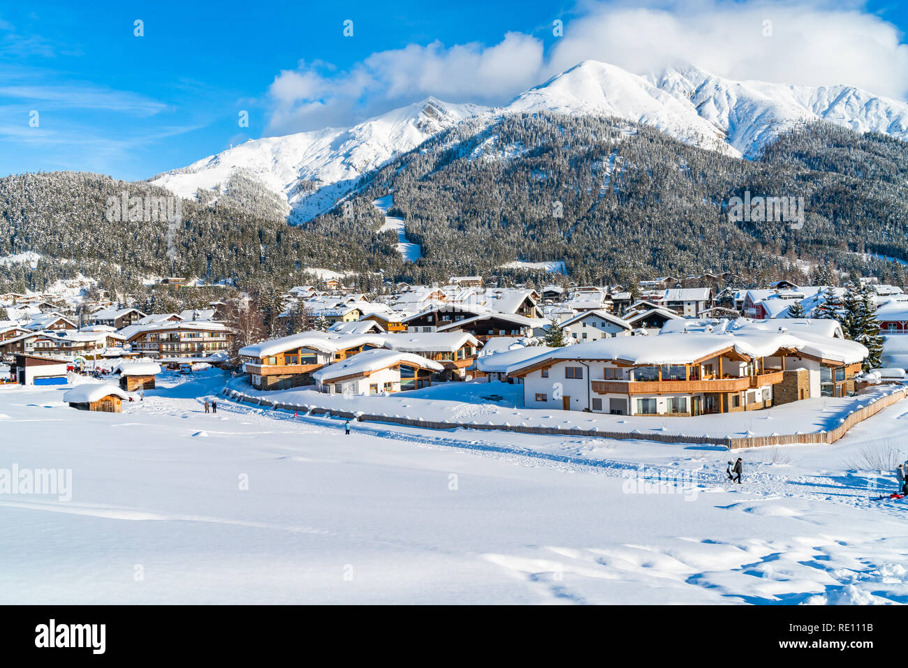 SEEFELD, AUSTRIA - JANUARY 12, 2019: Seefeld in Tirol located about 17 ...