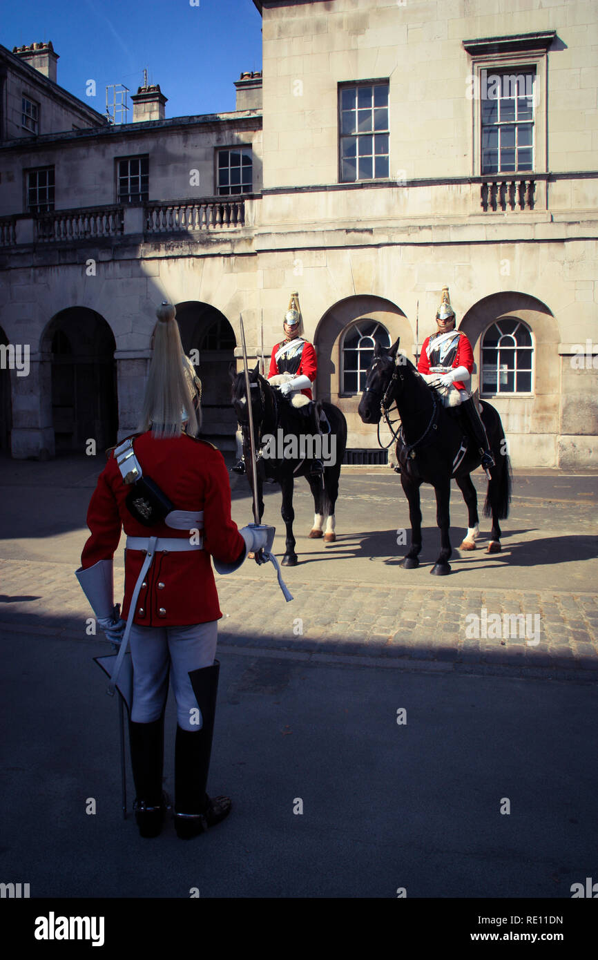 Royal Horse Guards during the Changing of the Guard in front of the ...