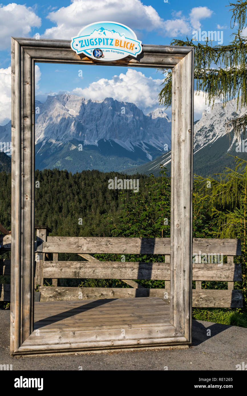 View from the Fernpass road in Austria, Tyrol, on the Zugspitz massif ...