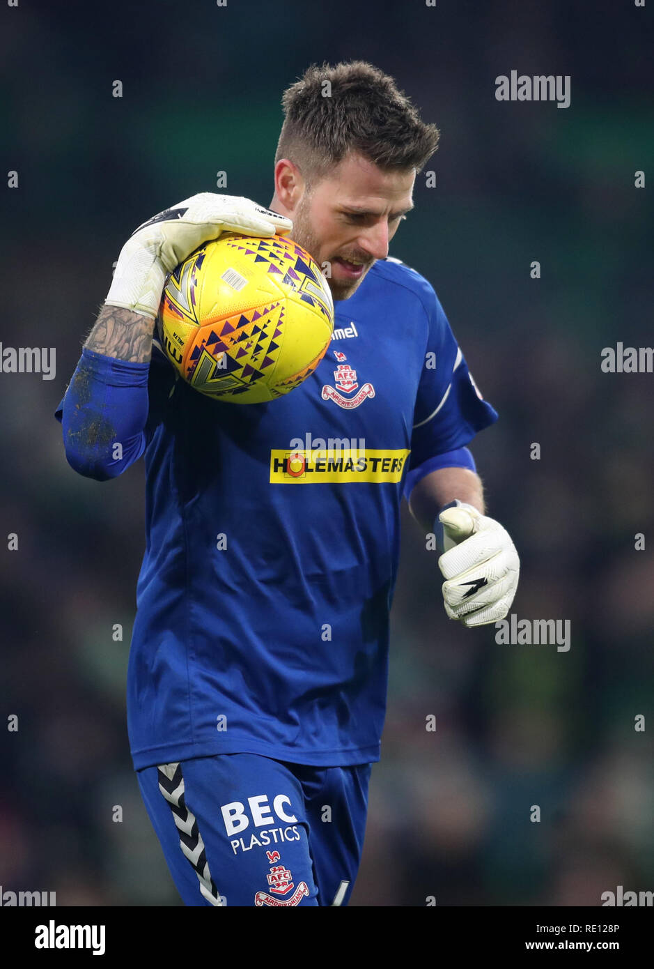 Airdrieonians' keeper David Hutton during the William Hill Scottish Cup ...