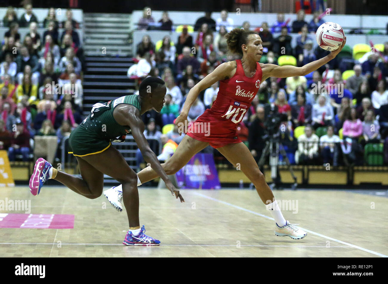 England Vitality Roses' Serena Guthrie (right) during the Vitality ...