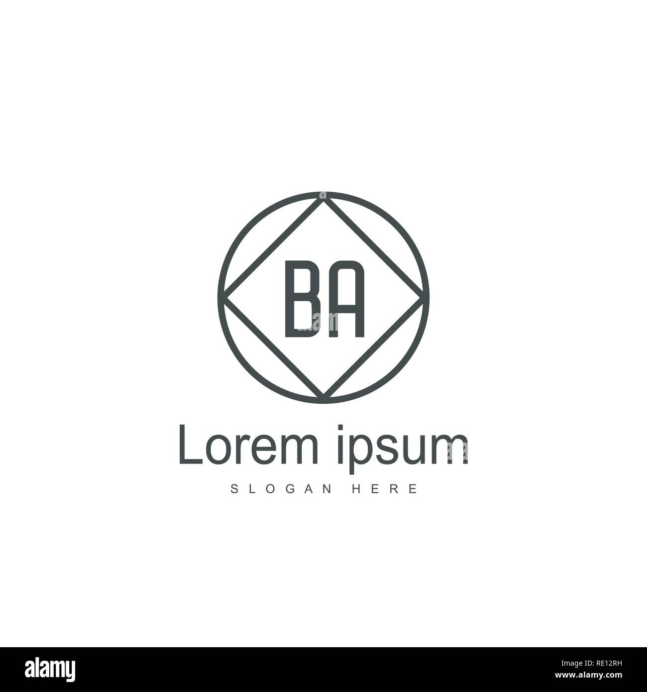 Letter Logo BA Template Vector Design Stock Vector Image & Art - Alamy