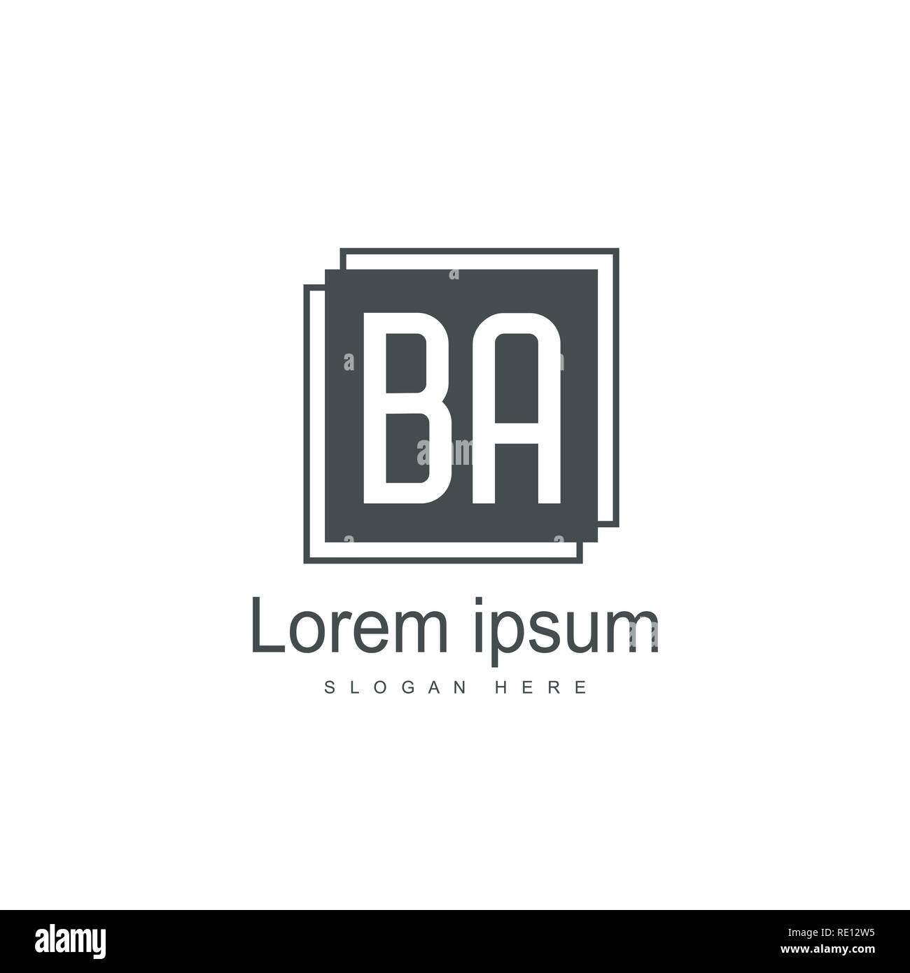 Letter Logo BA Template Vector Design Stock Vector Image & Art - Alamy