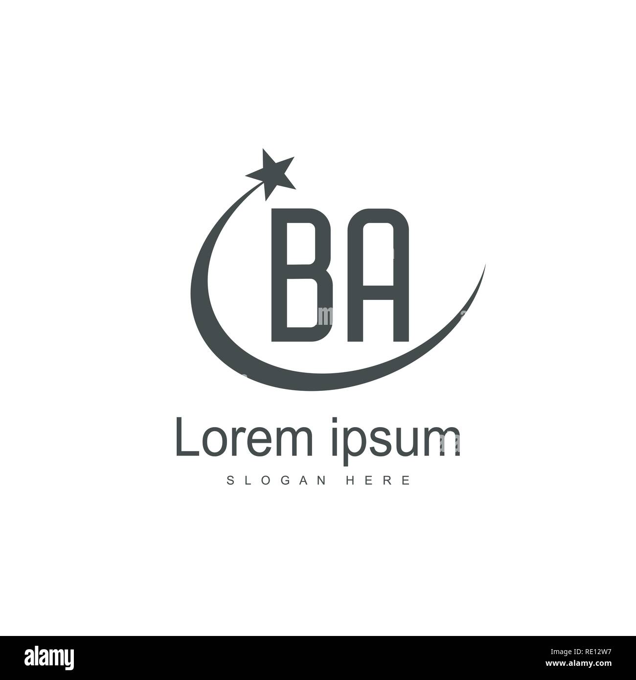 Letter Logo BA Template Vector Design Stock Vector Image & Art - Alamy