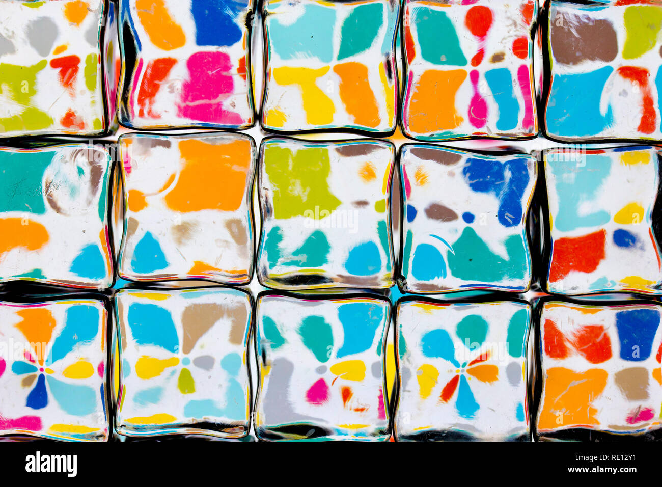 Colorful image distorted through square blocks Stock Photo - Alamy