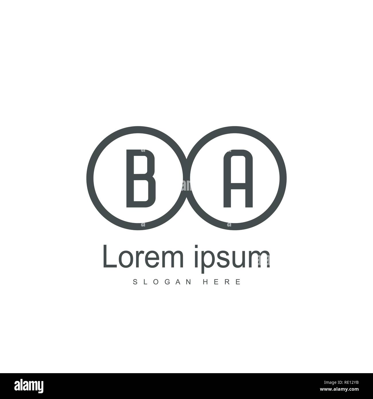Letter Logo BA Template Vector Design Stock Vector Image & Art - Alamy