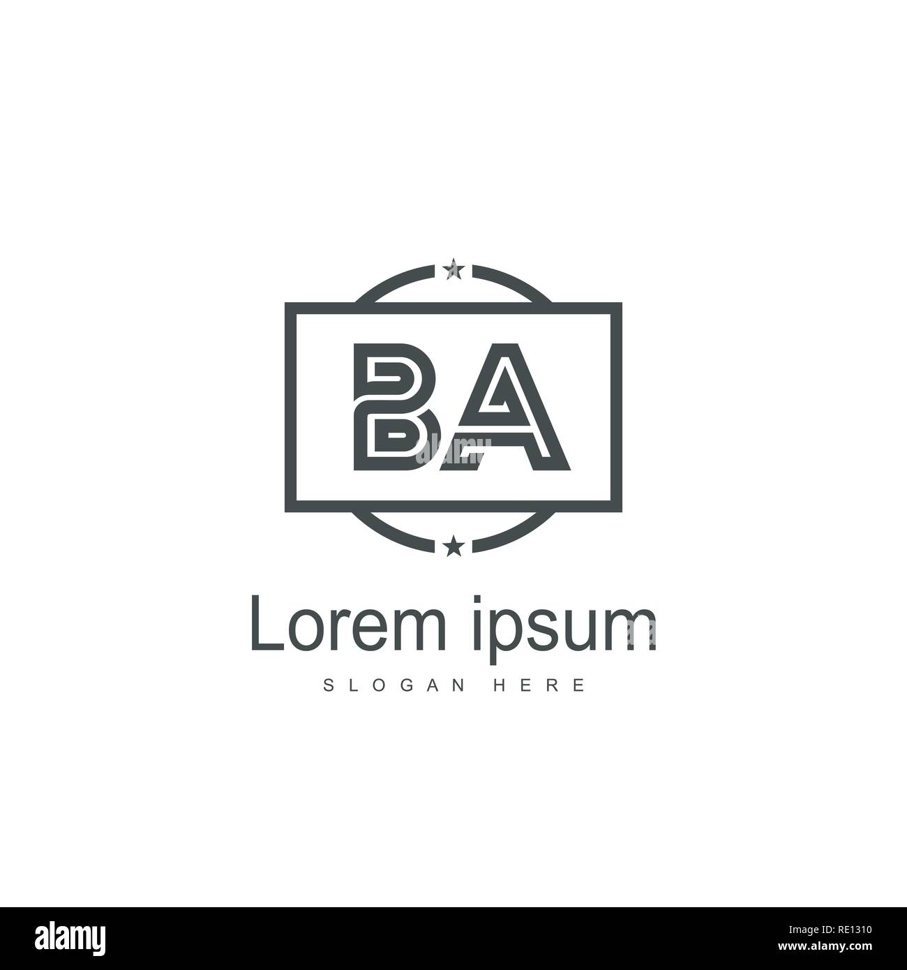 Letter Logo BA Template Vector Design Stock Vector Image & Art - Alamy