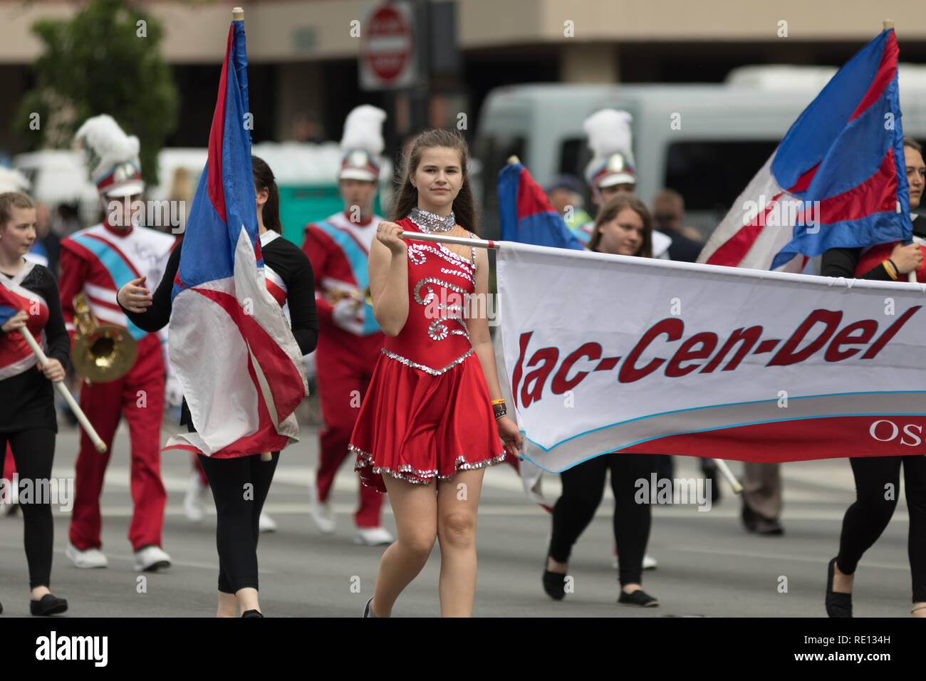 Louisville, Kentucky, USA - May 03, 2018: The Pegasus Parade, Members ...