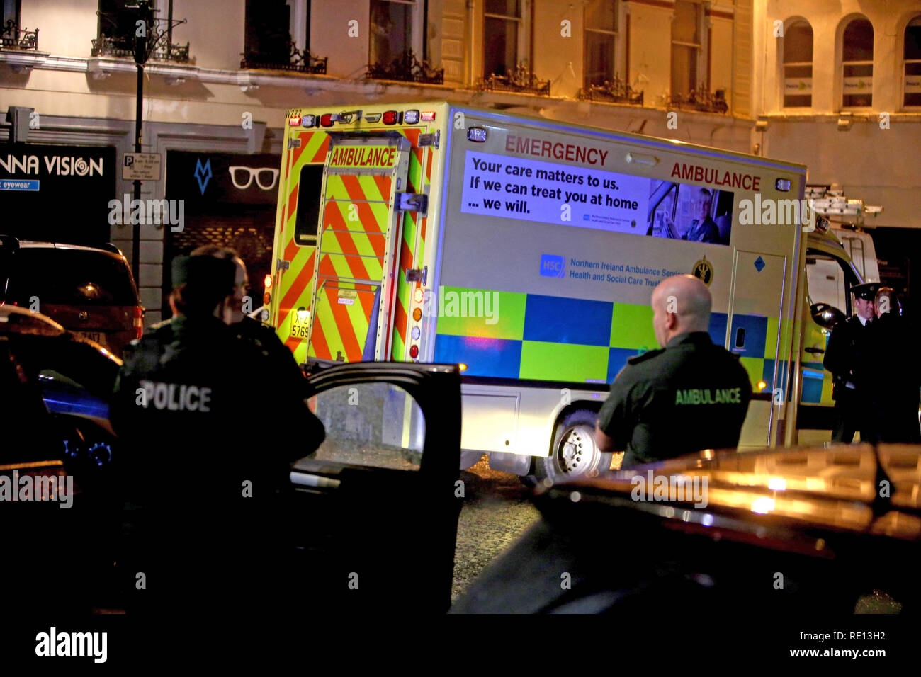 Emergency services at the scene of a suspected car bomb on Bishop ...