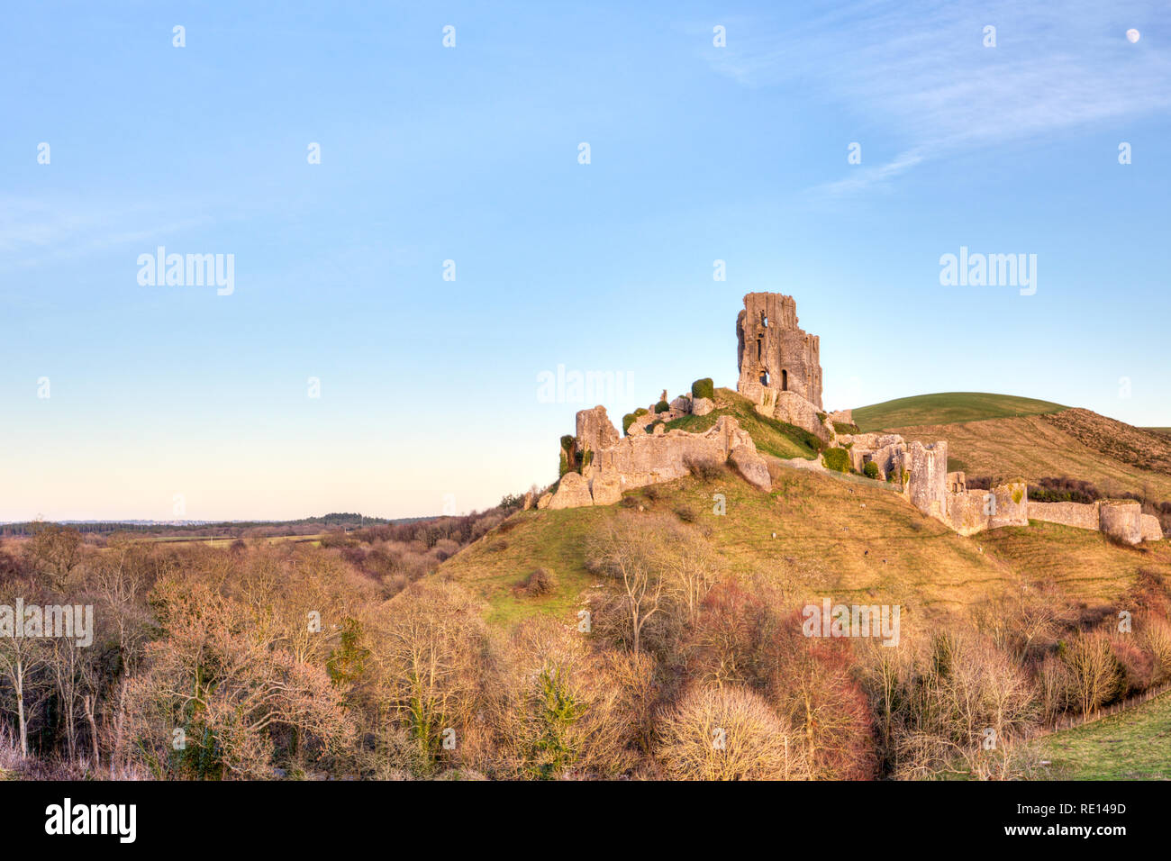 Corfe castle view hi-res stock photography and images - Alamy