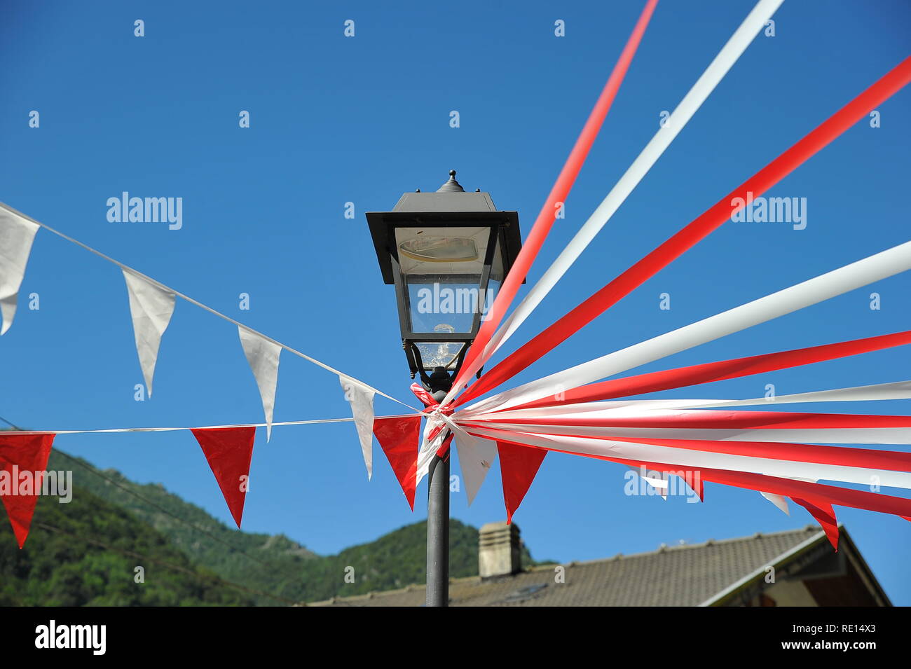 Flags in the wind Stock Photo - Alamy