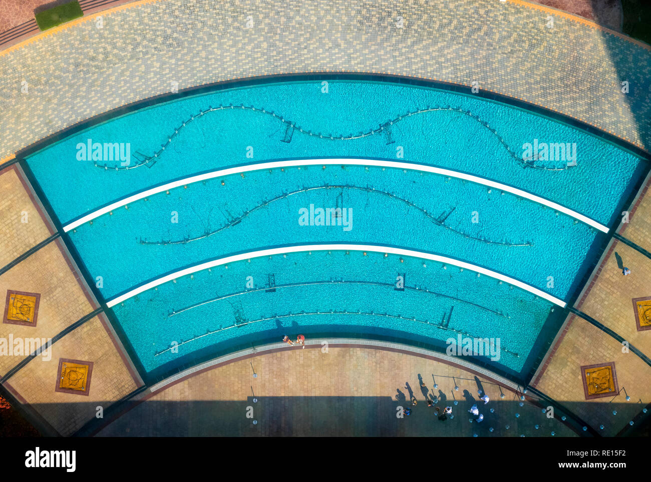 Top view of the pool with fountains Stock Photo - Alamy