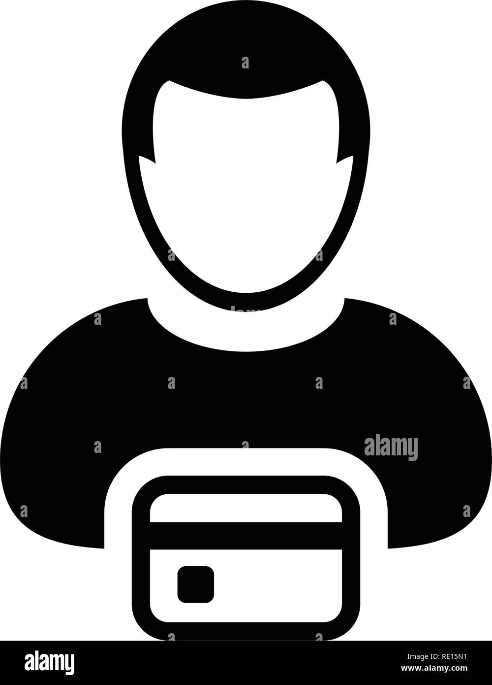 Bank icon vector male user person profile avatar symbol with credit ...