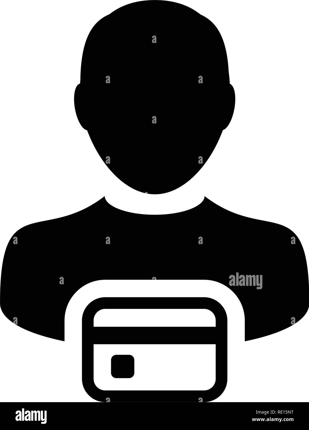 Payment icon vector male user person profile avatar symbol with debit ...