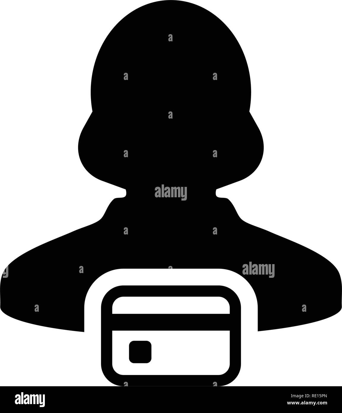 Banking icon vector female user person profile avatar symbol with ...