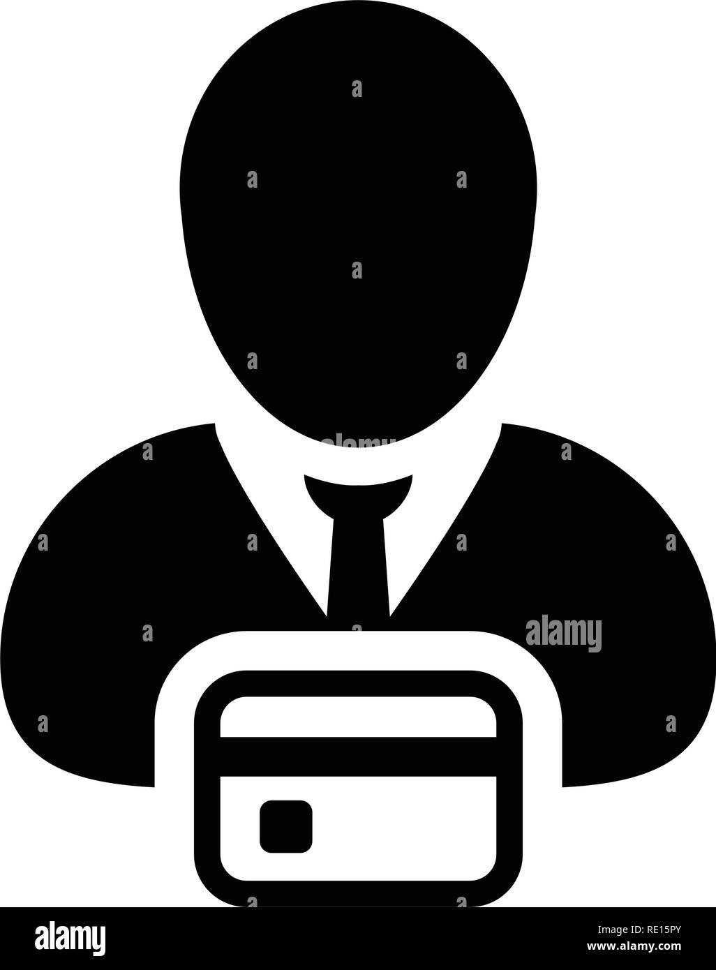 Debit card icon vector male user person profile avatar symbol for ...