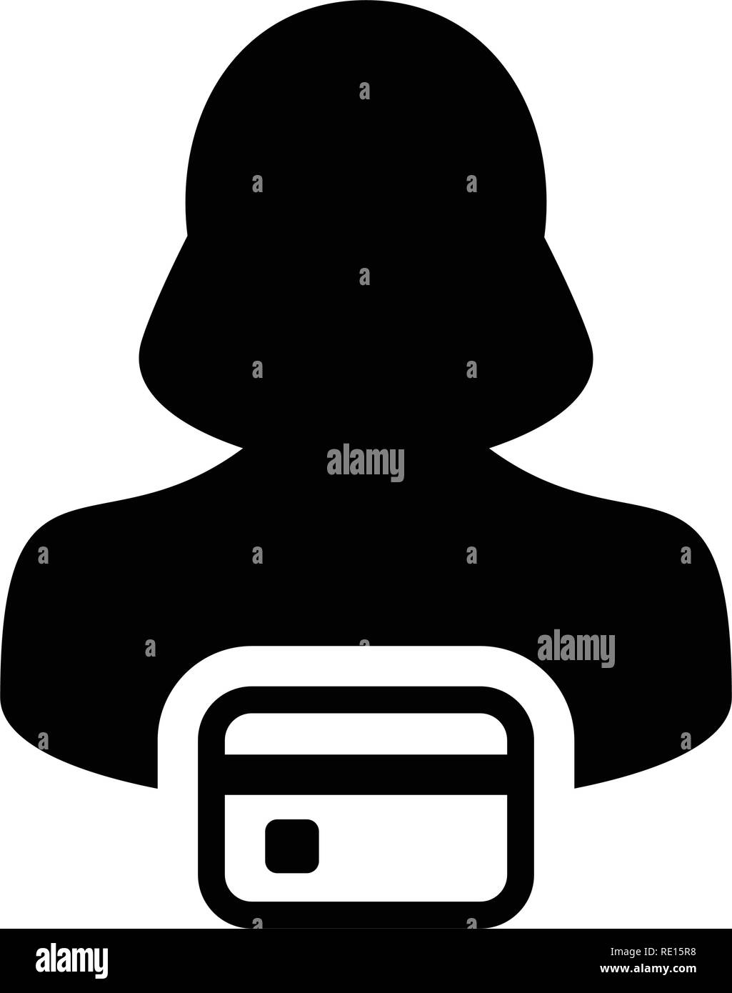 Smart card icon vector female user person profile avatar symbol for ...