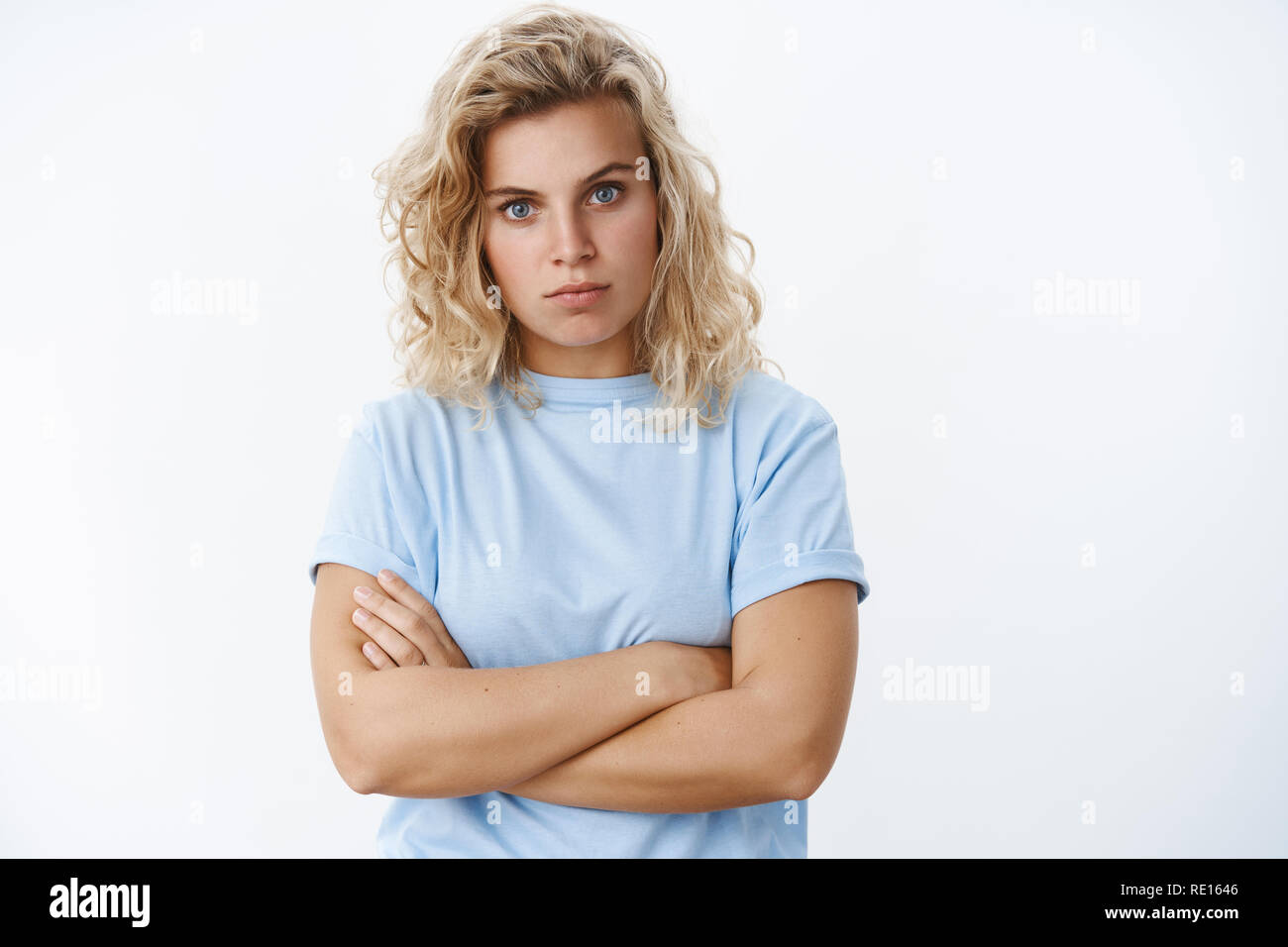 Explain yourself young lady. Displeased and upset serious-looking bossy ...