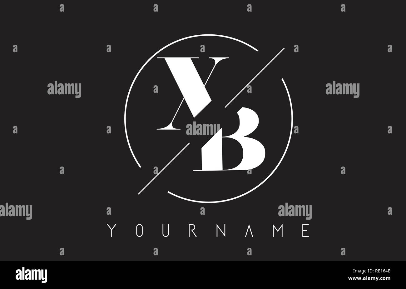 XB Letter Logo with Cutted and Intersected Design and Round Frame ...