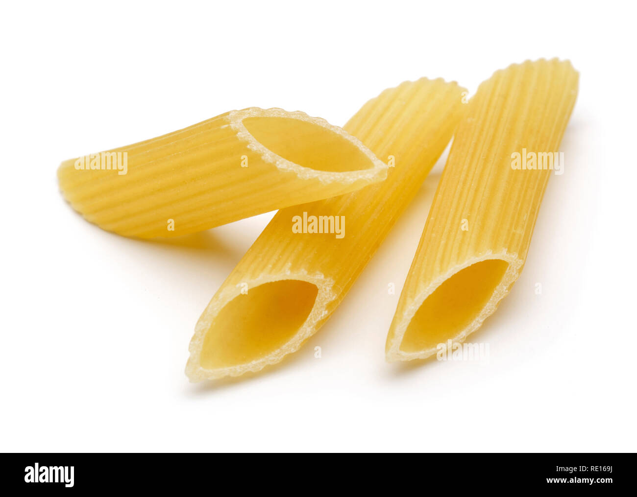 Penne pasta isolated on white background Stock Photo - Alamy