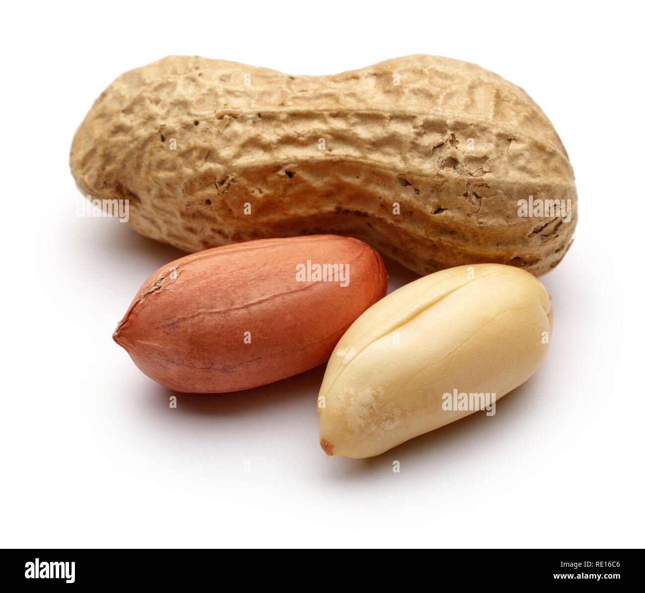 Peanuts isolated on white background Stock Photo - Alamy