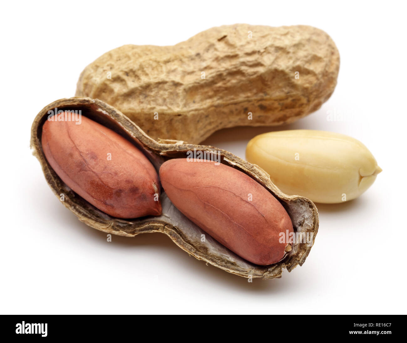 Peanuts isolated on white background Stock Photo - Alamy