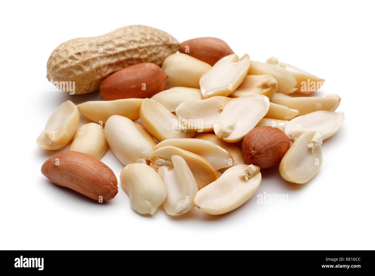 Peanuts isolated on white background Stock Photo - Alamy