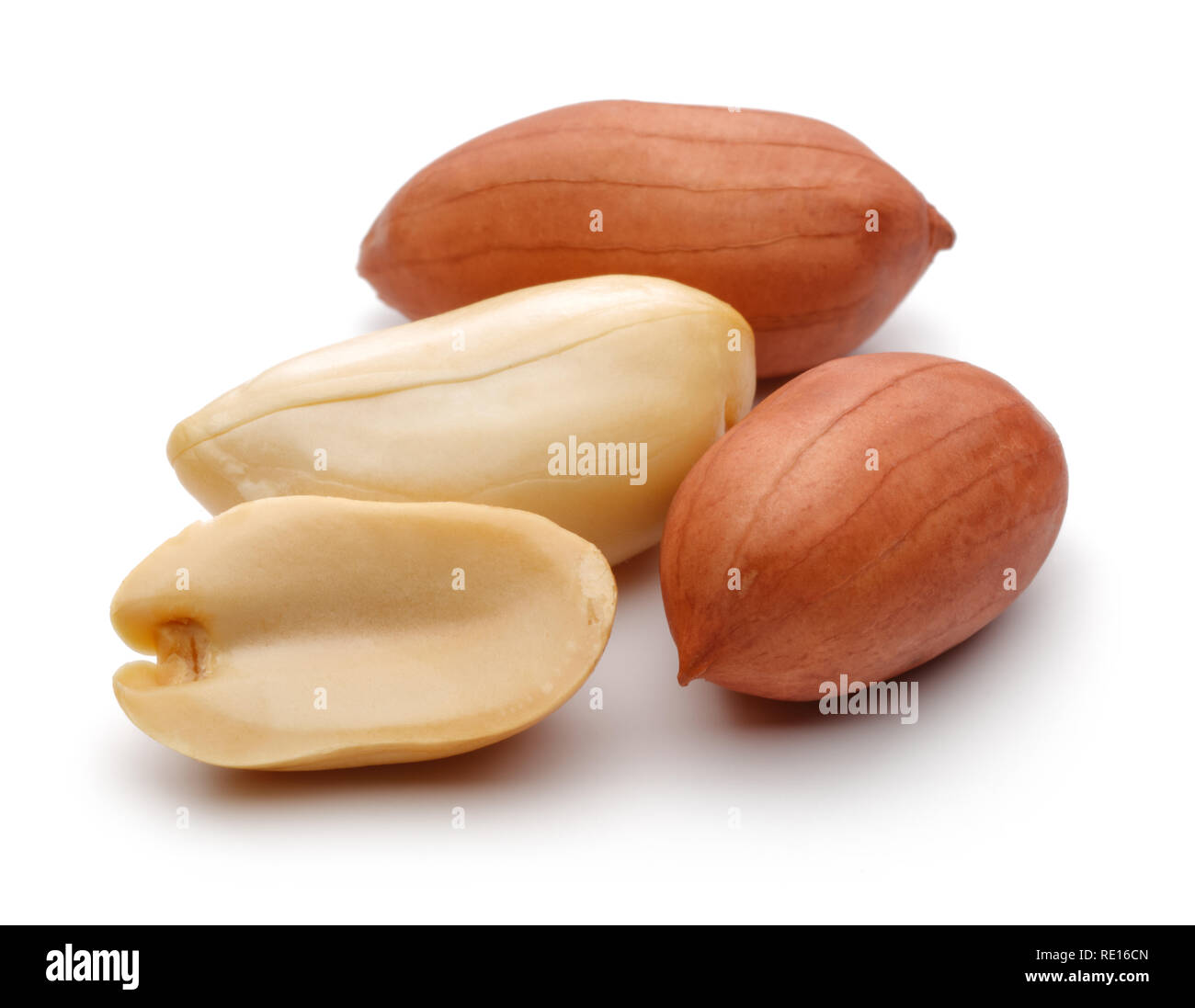 Peanuts isolated on white background Stock Photo - Alamy