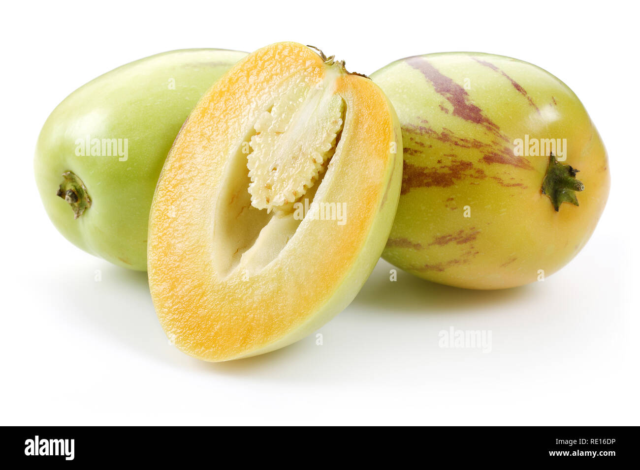 Pepino melon fruit isolated on white background Stock Photo - Alamy