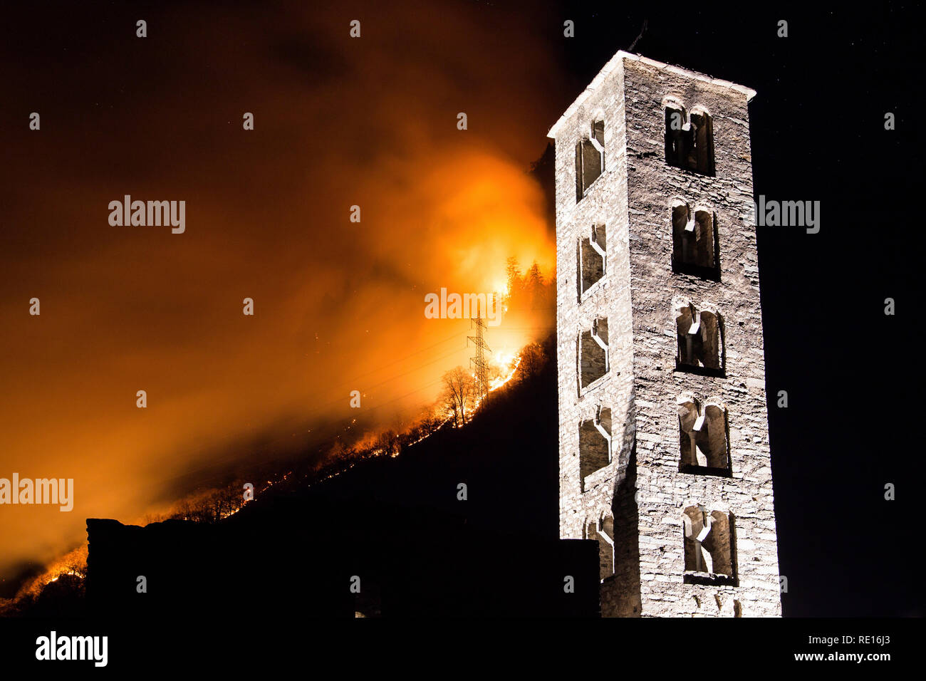 Medieval Castle On Fire