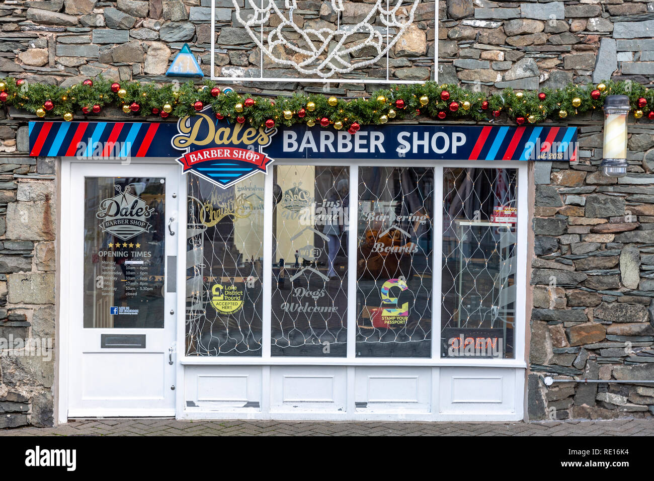 Traditional english mens barber shop in Keswick town centre,Lake ...