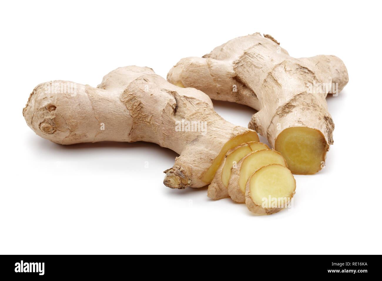 Fresh ginger root isolated on white background Stock Photo - Alamy