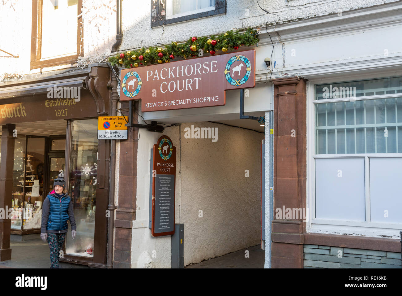 Keswick Town Centre Shops Cumbria Stock Photos & Keswick Town Centre ...