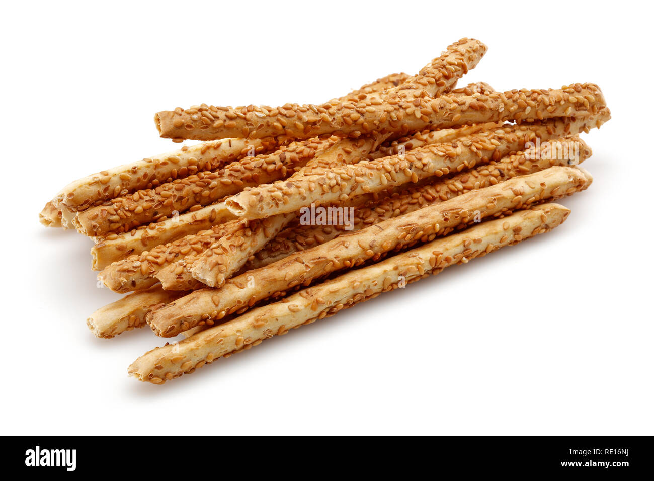 Sesame stick crackers isolated on white background Stock Photo - Alamy