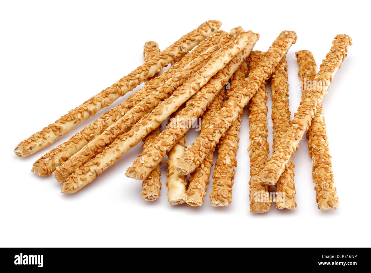Sesame stick crackers isolated on white background Stock Photo - Alamy