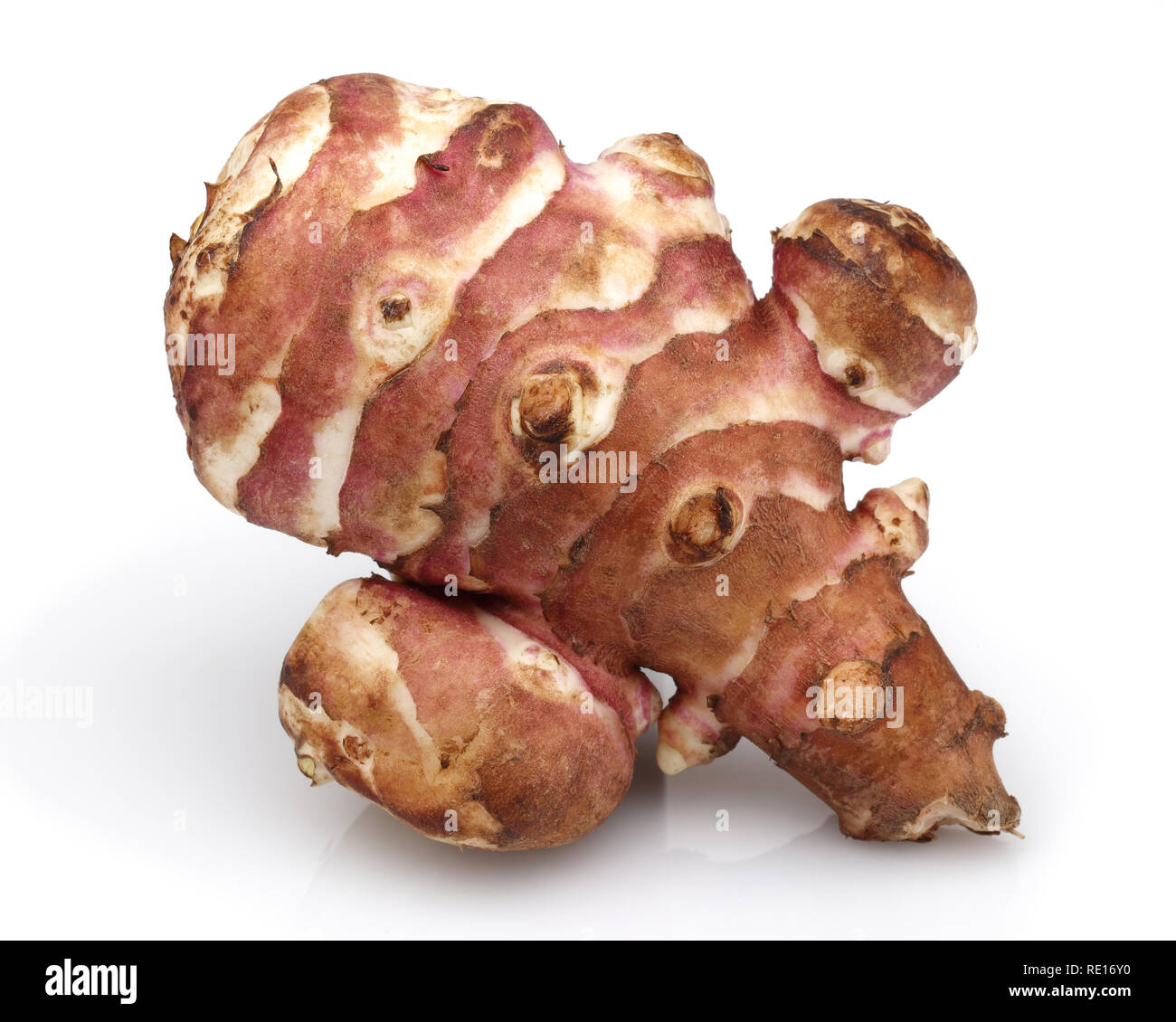 Jerusalem artichoke or sweet potato and slices isolated on white ...