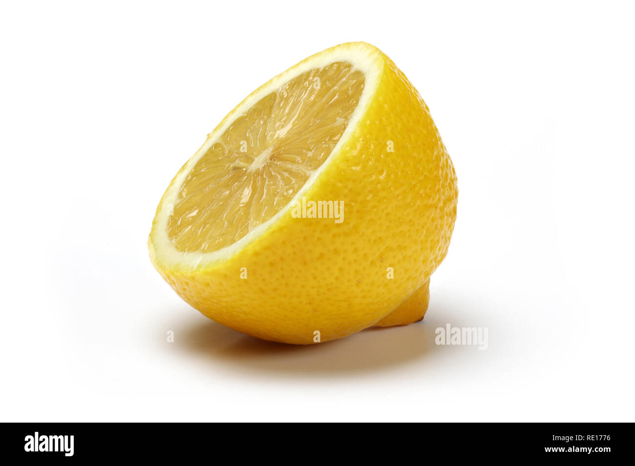 Half fresh lemon fruit isolated on white background Stock Photo - Alamy