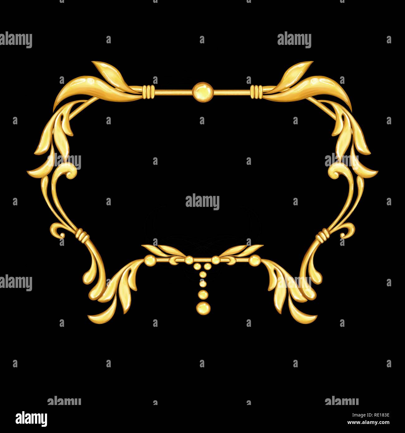 Baroque composition with golden scrolls Stock Photo - Alamy