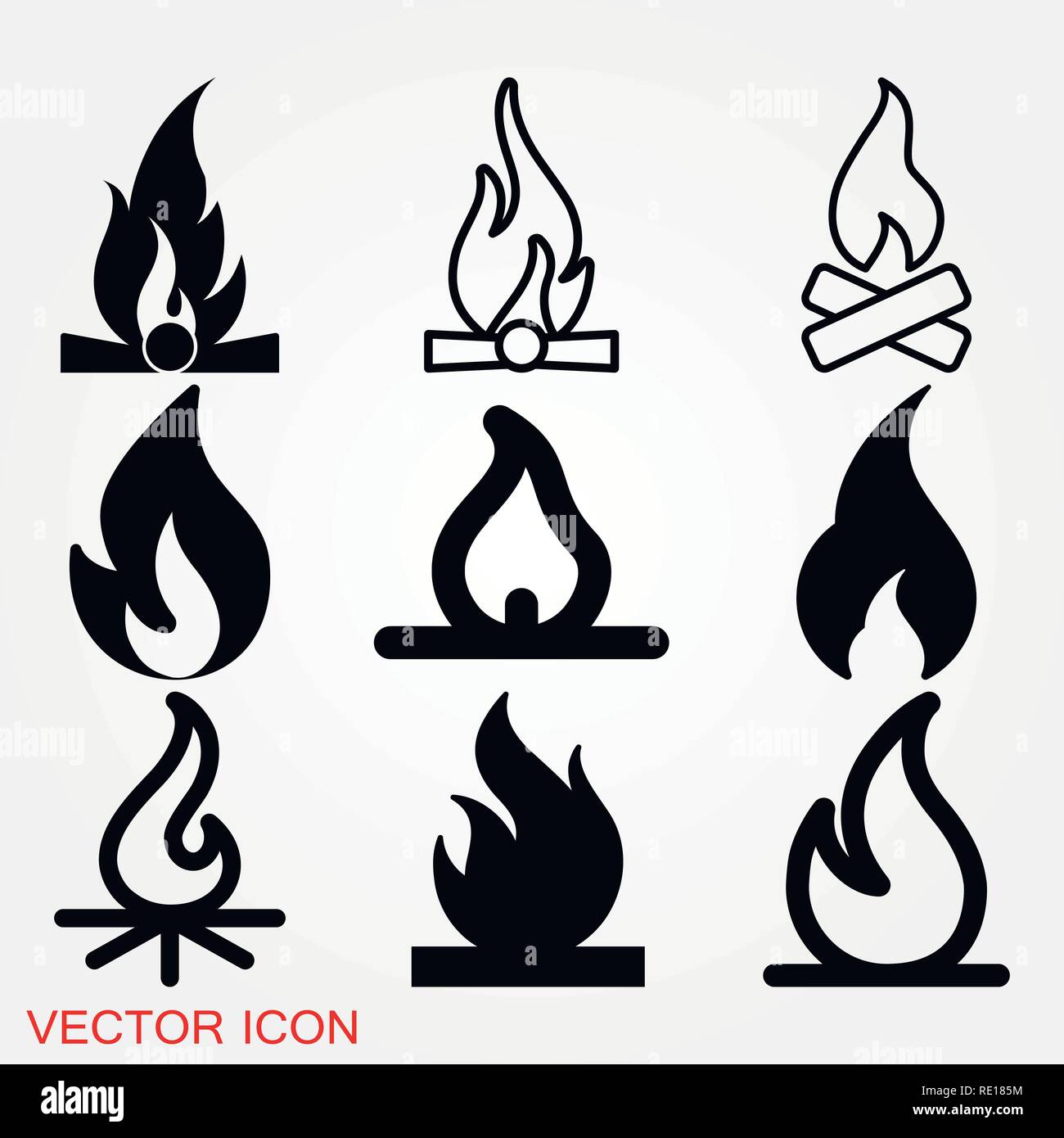 Fire icon logo, illustration, vector sign symbol for design Stock ...