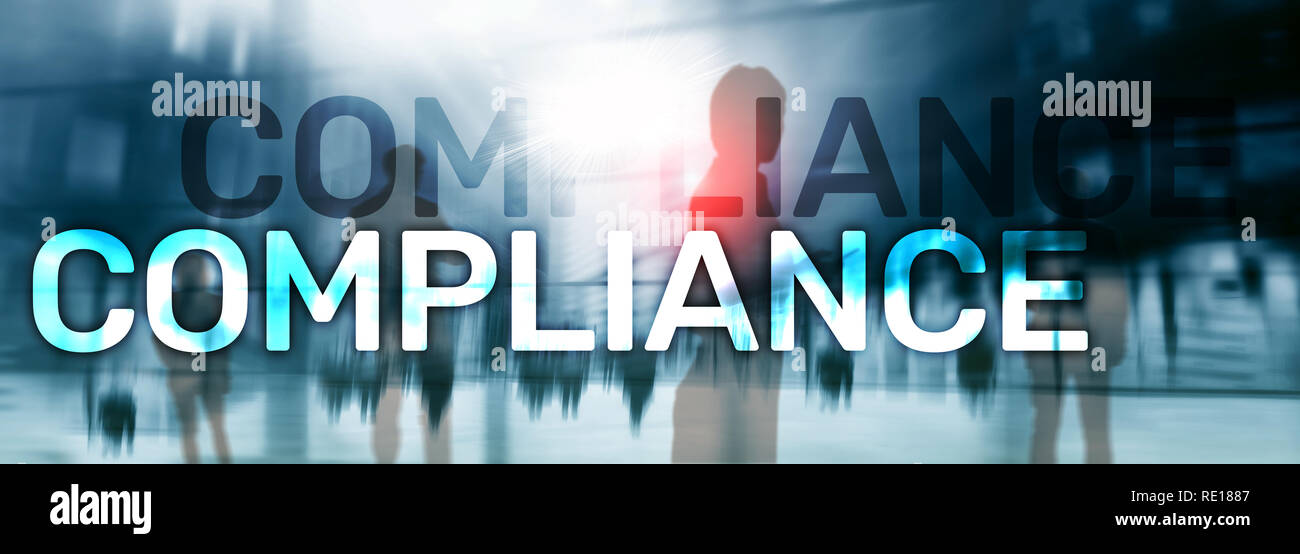 Compliance diagram with icons. Business concept on abstract background ...