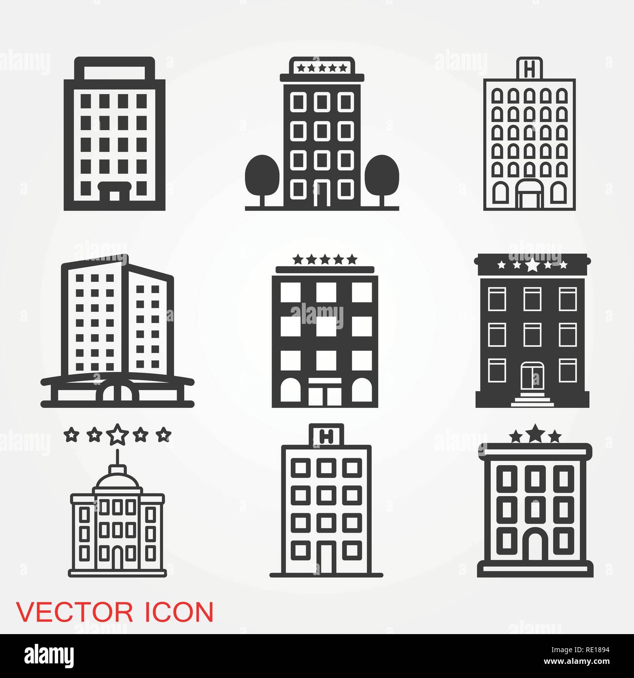 Hotel icon logo, vector sign symbol for design Stock Vector Image & Art ...